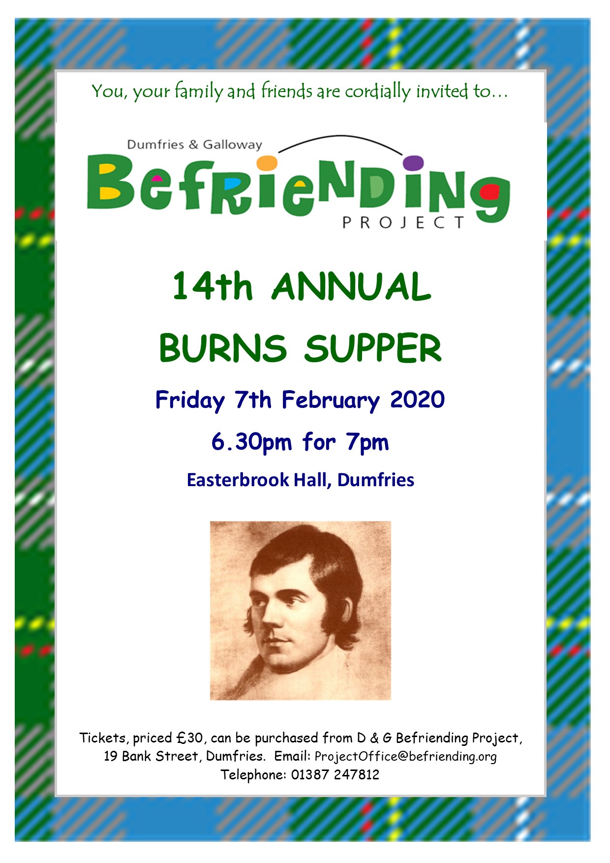 Annual Burns Supper 2020 - D&G Befriending Project